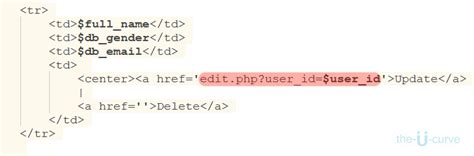 Basic Php Database Update The Ü Curve