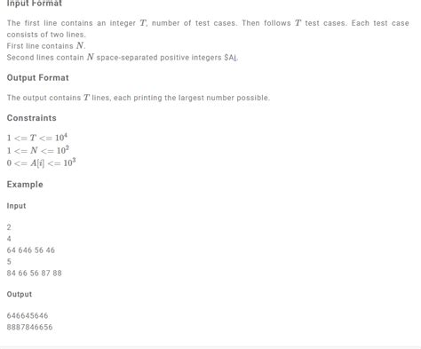 Form The Largest Number General Codechef Discuss