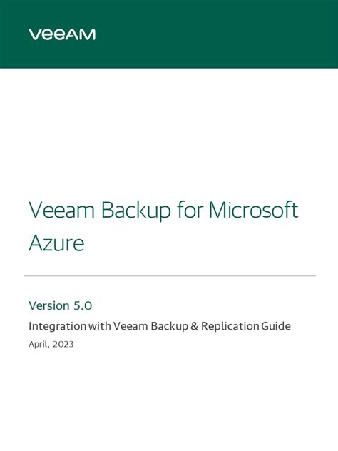 Veeam Backup Azure 5 0 Vbr Integration Guide Pdf Pdf