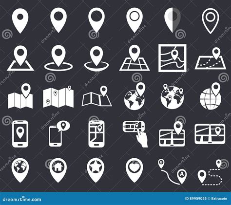 Map Pointer Icon Set Gps Location Navigation Marker Stock Vector Illustration Of Graphic