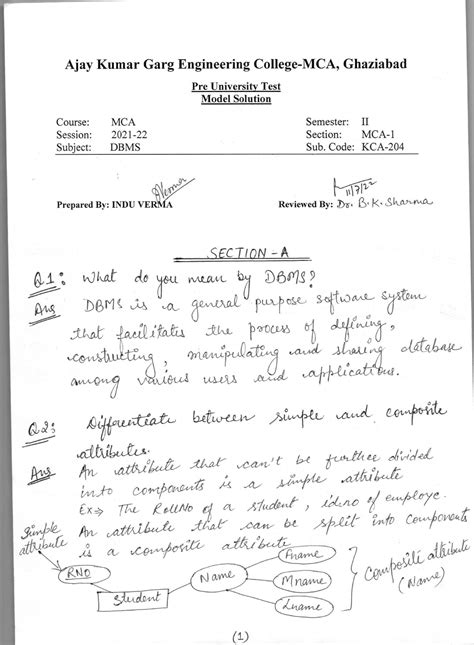 Database Management System Kca 204 Put Sol Even 21 22 Master Of