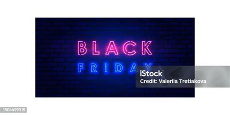 블랙 프라이데이 삽화 분홍색과 파란색은 어두운 벽돌 벽에 네온 글자를 밝혔습니다 광고 광고 판매 포스터 배너 카드 디자인 0명에 대한 스톡 벡터 아트 및 기타 이미지