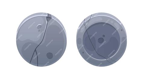 Premium Vector Stone Round Sliders For Gui Metal Circle Shaped Elements For Game Design User