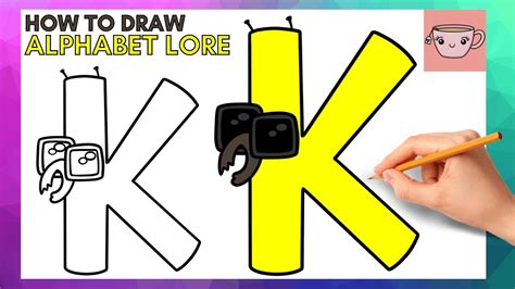 How To Draw Alphabet Lore Letter K Cute Easy Step By Step Drawing