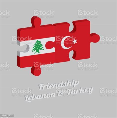 레바논 국기와 칠면조의 직소 퍼즐 3d 텍스트와 국기 우정 레바논 칠면조 두 나라 사이의 친절 개념 3차원 형태에 대한 스톡 벡터 아트 및 기타 이미지 Istock