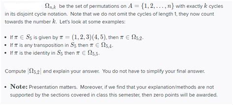 Solved Ink Be The Set Of Permutations On A 1 2 N