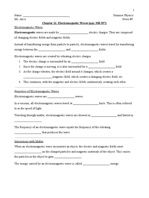 Class 5 Ch 11 13 Notes Pdf Electromagnetic Spectrum Electromagnetic Radiation
