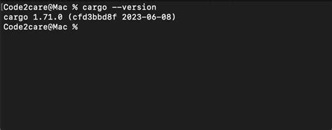 how to find version of cargo in rust code2care