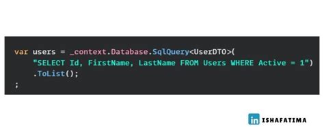 Dotnet Efcore Performanceoptimization Rawsql Sqlpower Isha Fatima 15 Comments