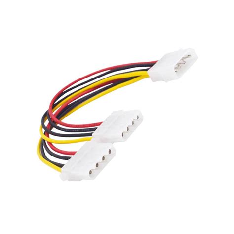 4pin Molex Male To 2port Molex Ide Female Power Supply Splitter Adapter