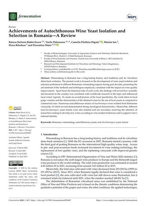 Pdf Achievements Of Autochthonous Wine Yeast Isolation And Selection