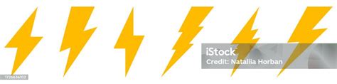 벡터 전기 번개 로고는 전력 기호 포스터 티셔츠를 위해 흰색 배경에 분리되어 있습니다 천둥 아이콘입니다 폭풍 픽토그램 로고에 대한 스톡 벡터 아트 및 기타 이미지 Istock