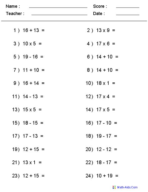Easy Math Questions And Answers Grade Math Worksheets