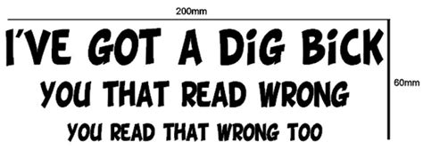 Ive Got A Dig Bick Sticker Funny Car Jdm 4x4 Window Bumper Novelty