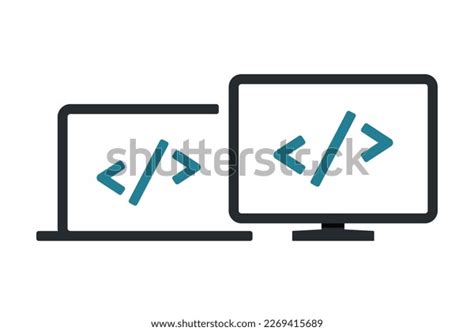 Computer Coding Programming Web Development Illustration Stock Vector Royalty Free 2269415689