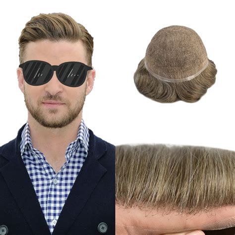Toupee Para Hombres Sistema De Reemplazo De Cabello Humano Real