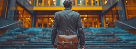 Premium Photo Resolved Businessman With A Backpack Prepared To Begin Strolling