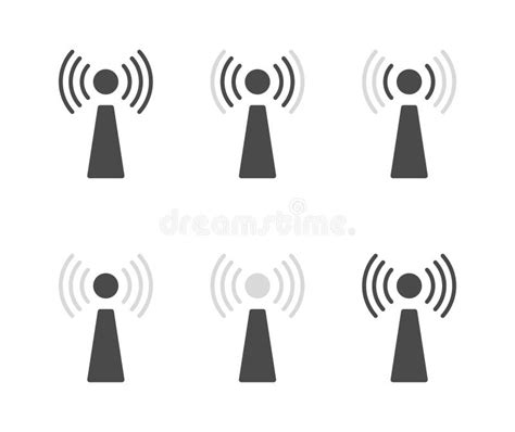 Signal Strength Wifi Icon Set Collection Wireless Connection Network Symbol Vector Stock Vector