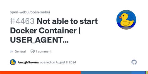 Not Able To Start Docker Container USER AGENT Environment Variable