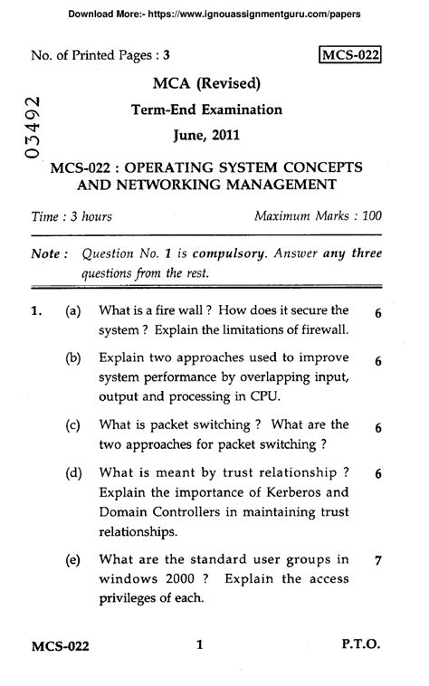 mcs 022 previous year question papers by ignouassignmentguru no of