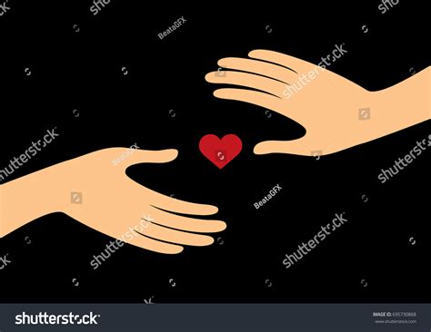 Hands Heart Vector Hand Giving Heart Stock Vector Royalty Free
