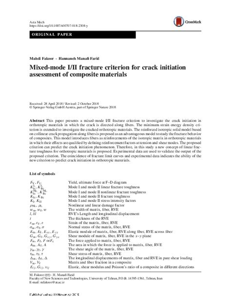 Pdf Mixed Mode Iii Fracture Criterion For Crack Initiation