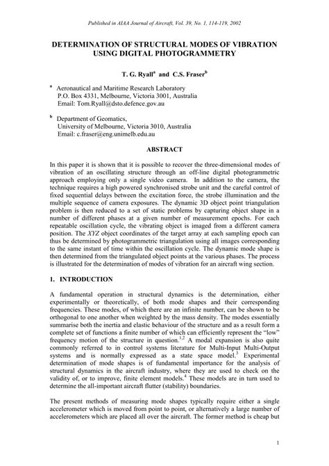 Pdf Determination Of Structural Modes Of Vibration Using Digital