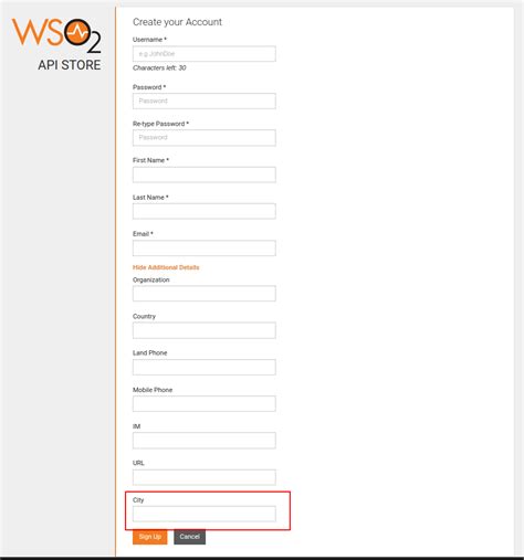 WSO API Manager Customizing Store User Sign Up