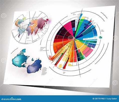 Data Visualization Charts Diagrams Vibrantly Illustration With White