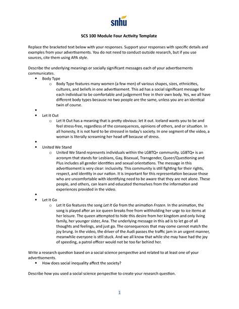 Scs 100 Module Four Activity Template Scs 100 Module Four Activity Template Replace The