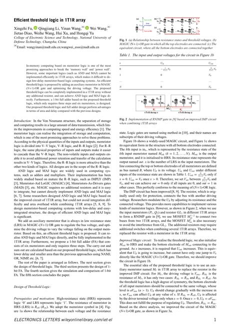 Pdf Efficient Threshold Logic In 1t1r Array