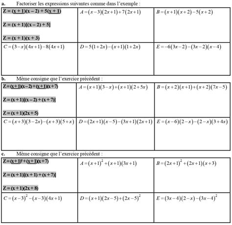 Factorisation 4ème Cours Et Exercices Corrigés