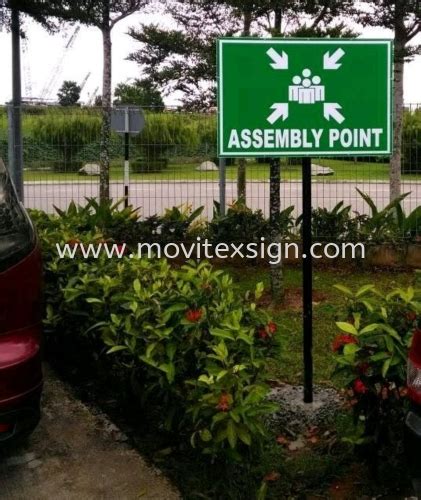 Assembly Point Signboard Ppe Sign Rack Aluminum Holderrack Numbering