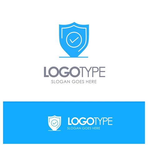 Confirm Protection Security Secure Blue Solid Logo With Place For Tagline 19176150 Vector Art At