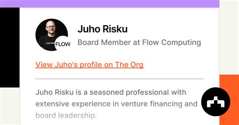 Juho Risku Board Member At Flow Computing The Org