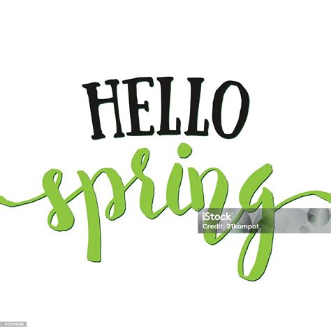 안녕하세요 스프링손 드로잉 영감을 주는 명언 스프링 벡터 레터링 봄에 대한 스톡 벡터 아트 및 기타 이미지 봄 안녕 3월 Istock