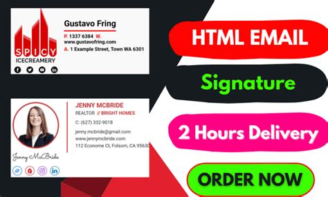 Design Clickable Html Email Signature Outlook Signature By Mdnas7m Fiverr