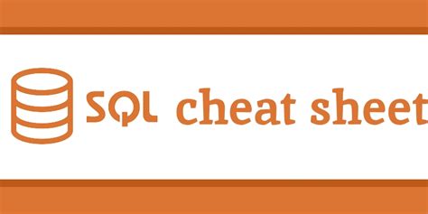 Sql Cheat Sheetcrash Course Dev Community