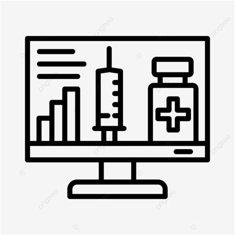 Computer Line Icon Vector Computer Graph Healthcare PNG And Vector