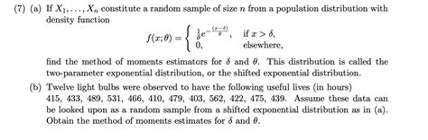 solved 7 a if x1 … xn constitute a random sample of size