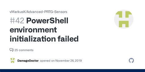 powershell environment initialization failed · issue 42 · vmarkusk