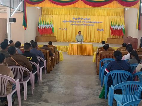 မိုင်းရှူးမြို့၌ ယာယီနေရပ်စွန့်ခွာ ပြည်သူများအား ထောက်ပံ့ငွေပေးအပ်ခြင်း အခမ်းအနားကျင်းပ