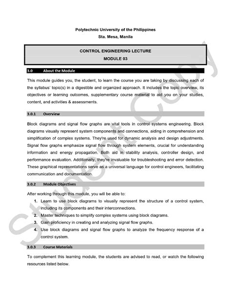 ctrl eng mod03 block diagram signal flow graph mechatronics servicing