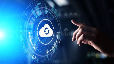 Cloud Technology Computing And Data Storage Concept On Virtual Screen
