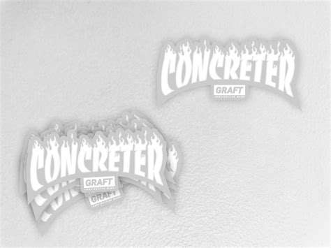 Concreter Flame Series Hard Hat Sticker Graft Wear