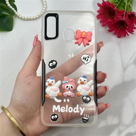 قاب گوشی Galaxy A20 A30 سامسونگ شفاف عروسکی سه بعدی برجسته لنز رنگی