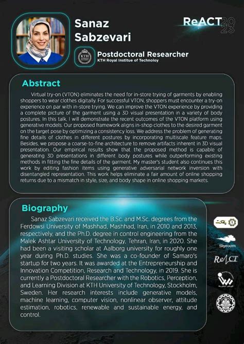 React 2024 On Linkedin ⚡️react 2023 Speakers⚡️ 👩🏼‍💼 Sanaz Sabzevari 🔹️ Postdoctoral