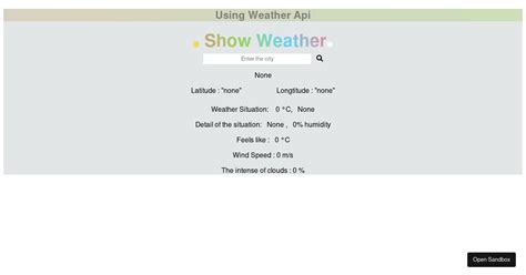 Try To Use Weather Api Codesandbox