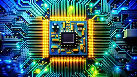 Closeup Of A Glowing Central Processing Unit Cpu On A Circuit Board Premium Ai Generated Image
