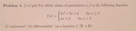 solved problem 4 [1 2pts] for which values of parameters